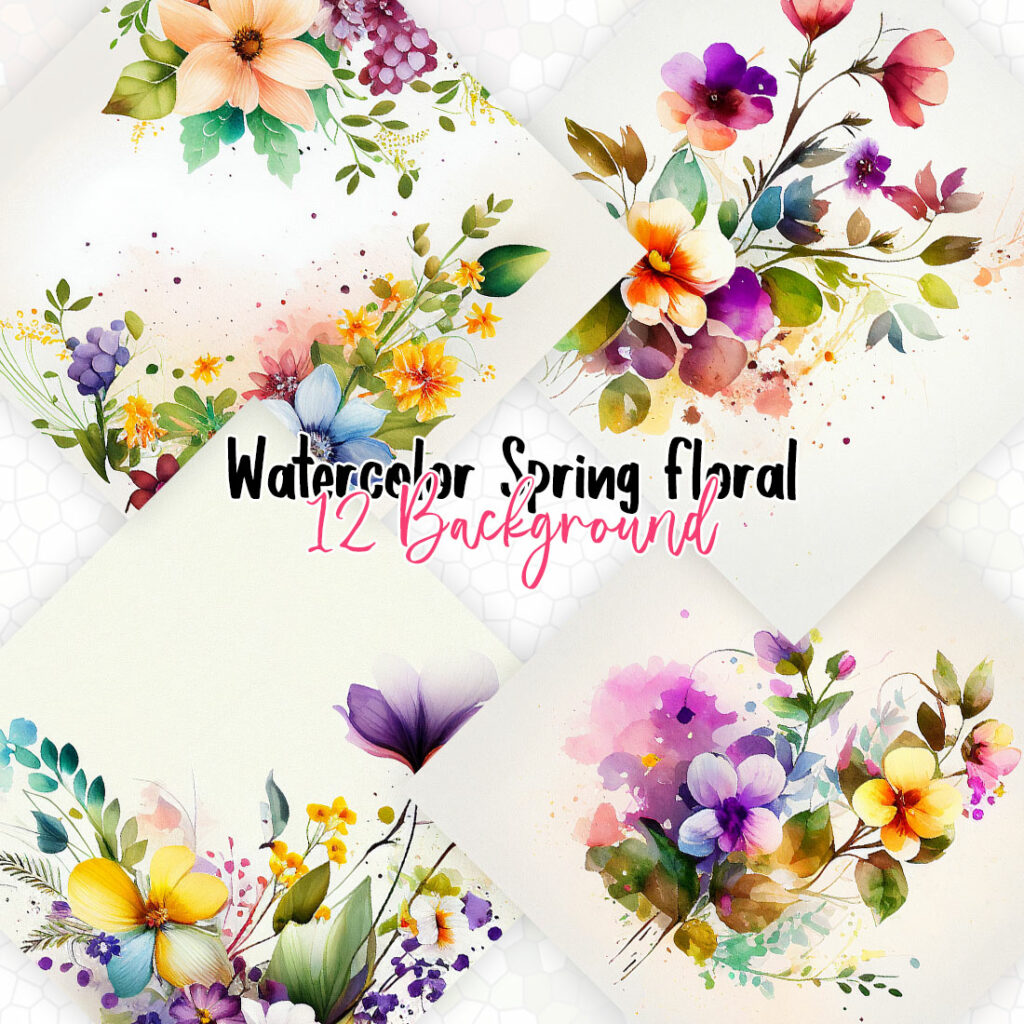 Watercolor Spring Floral Digital Paper - MasterBundles
