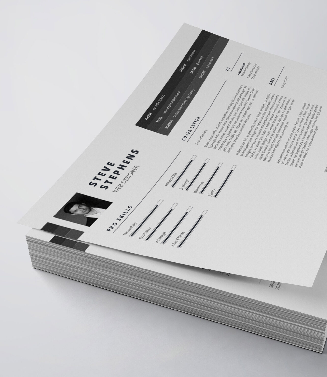 Landscape CV Template - MasterBundles