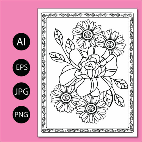 30 Flower Coloring Pages - MasterBundles