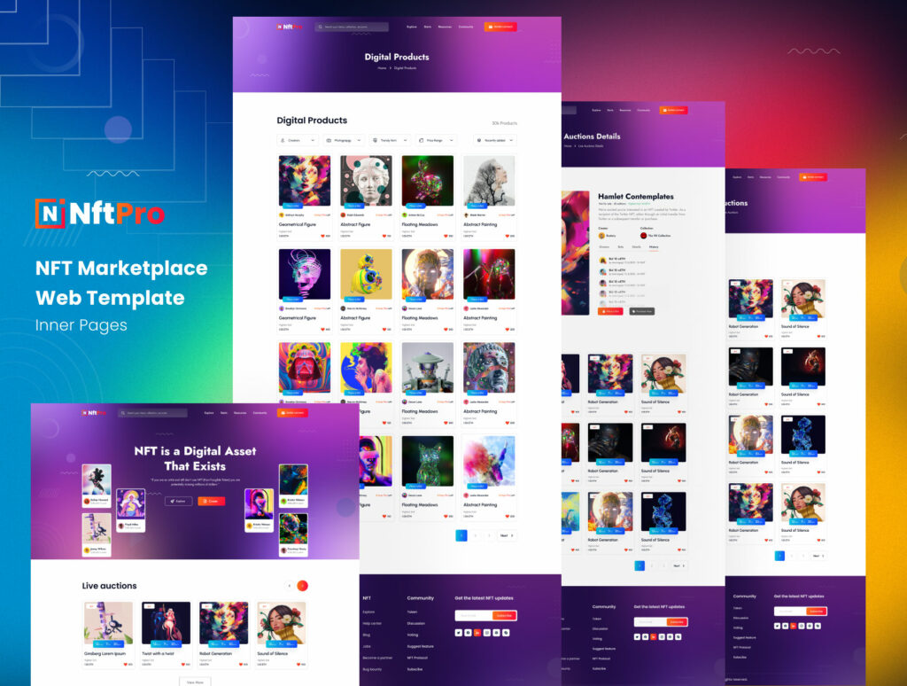 NftPro – NFT Marketplace Website Template - MasterBundles