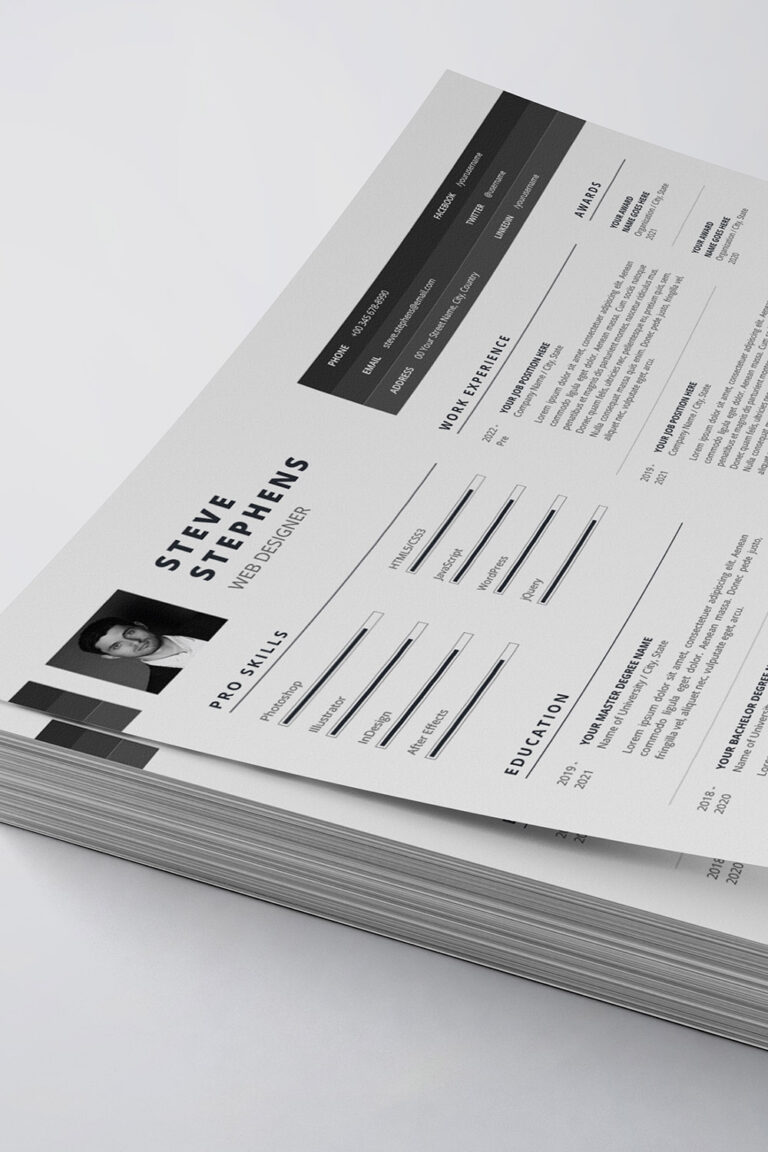 Landscape CV Template - MasterBundles