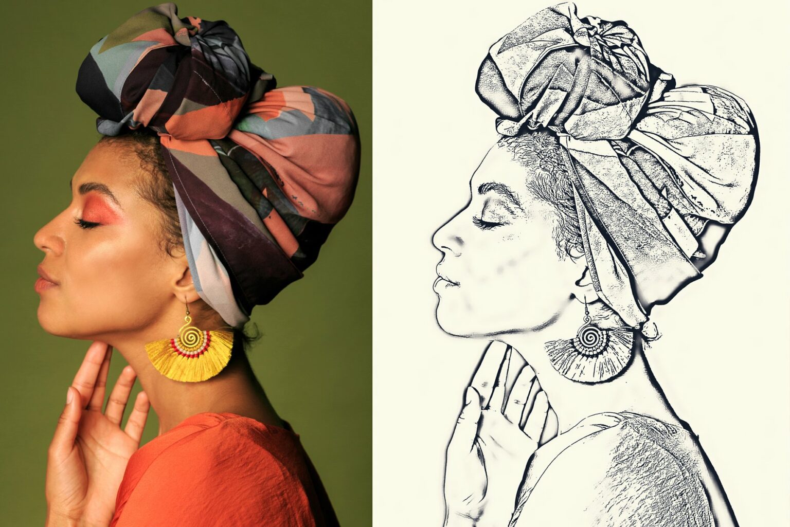 B&W Line Art Photoshop Action – MasterBundles