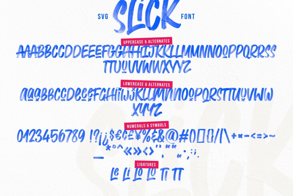 Slick SVG Brush Font + Extras – MasterBundles