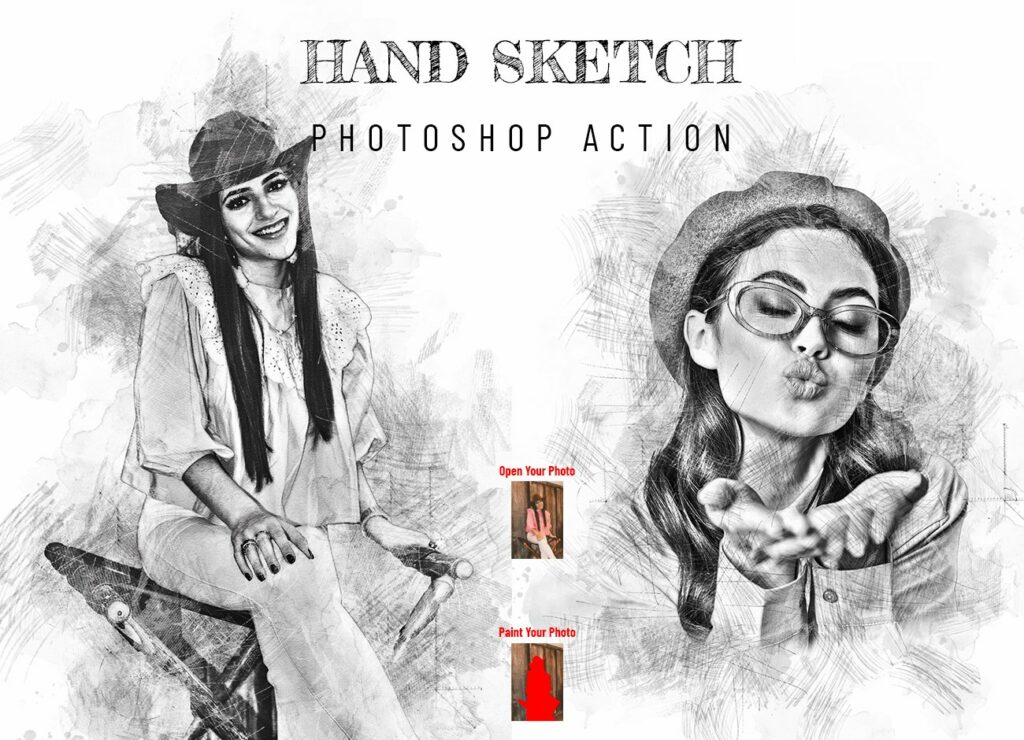 Hand Sketch Photoshop Action – MasterBundles