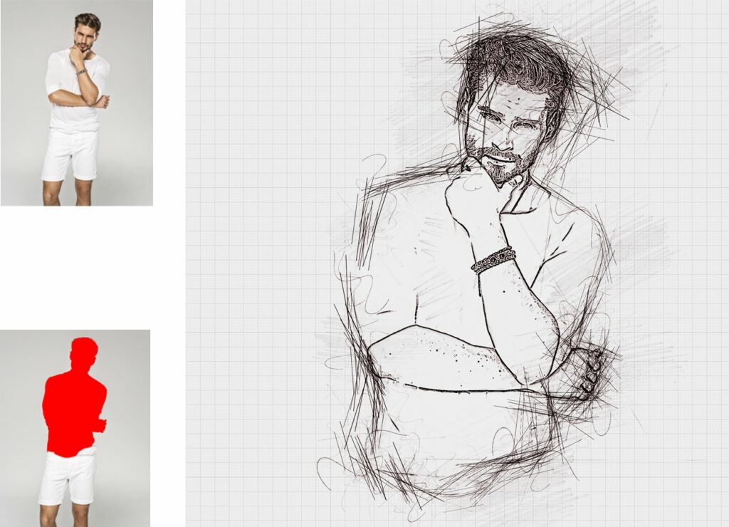 Outline Sketch Photoshop Action – MasterBundles
