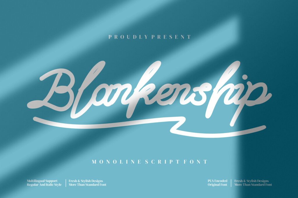Blankenship - Monoline Script style – MasterBundles