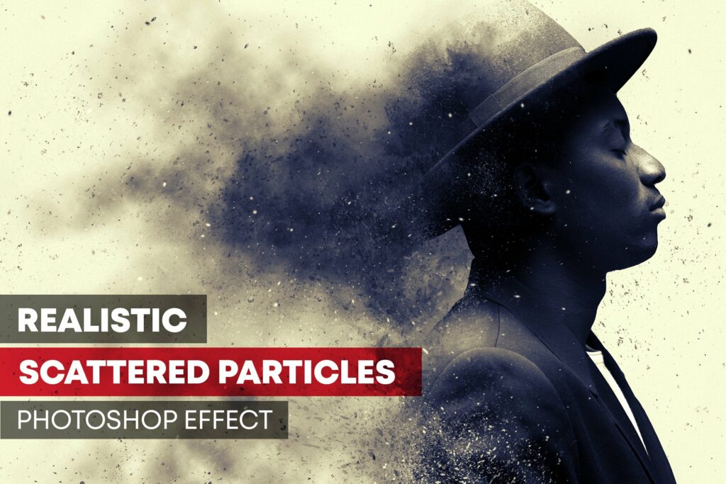Scattered Particles Photoshop Effect – MasterBundles