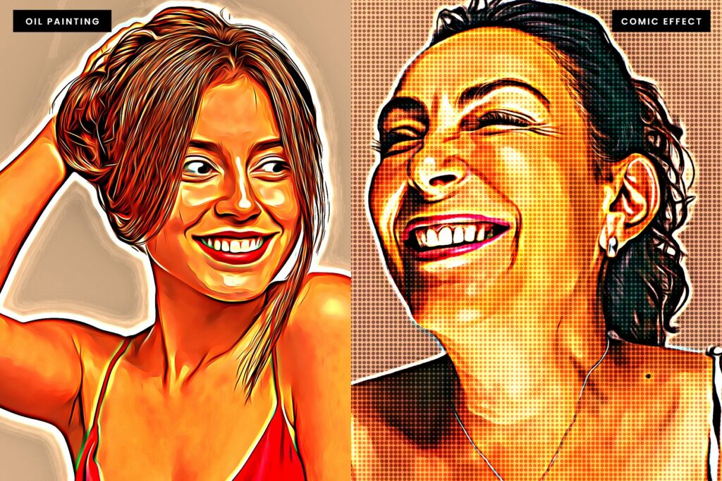 3 in 1 Comic Cartoon Oil Painting – MasterBundles