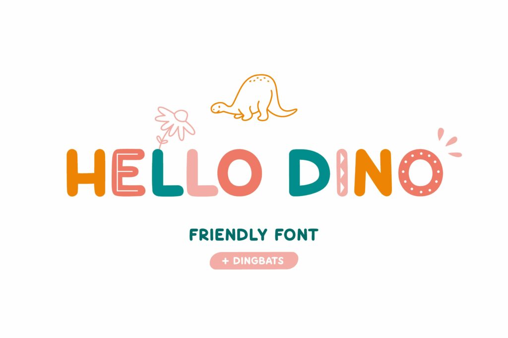Hello Dino | Friendly font – MasterBundles