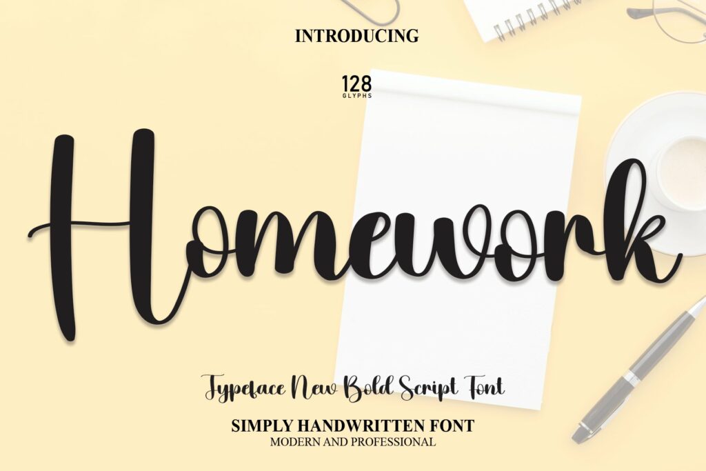 Homework | Script Font – MasterBundles