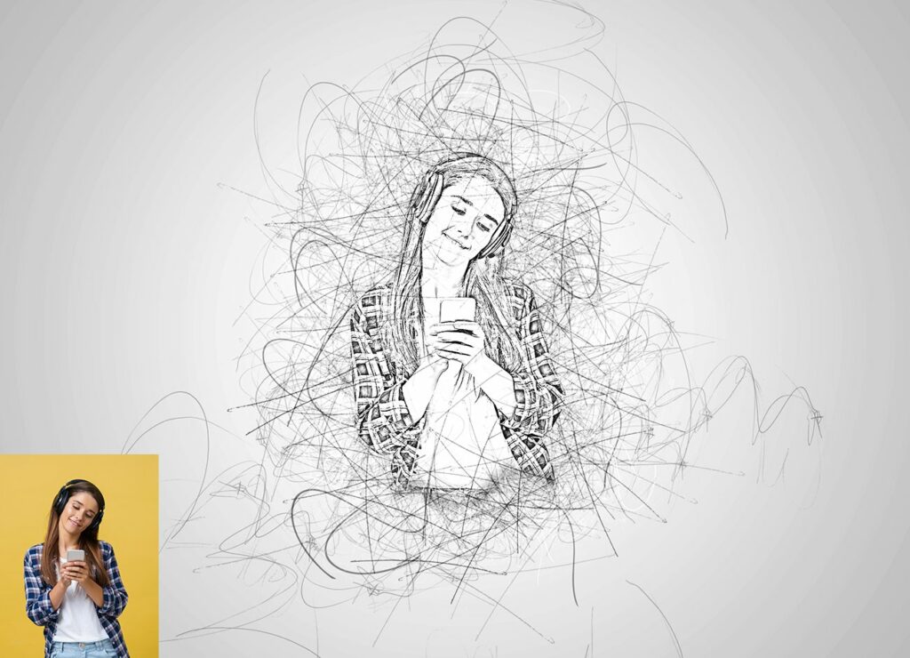 Scribble Drawing Photoshop Action – MasterBundles