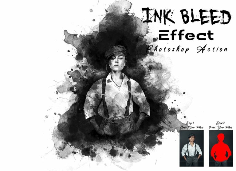 Ink Bleed Effect Photoshop Action – MasterBundles