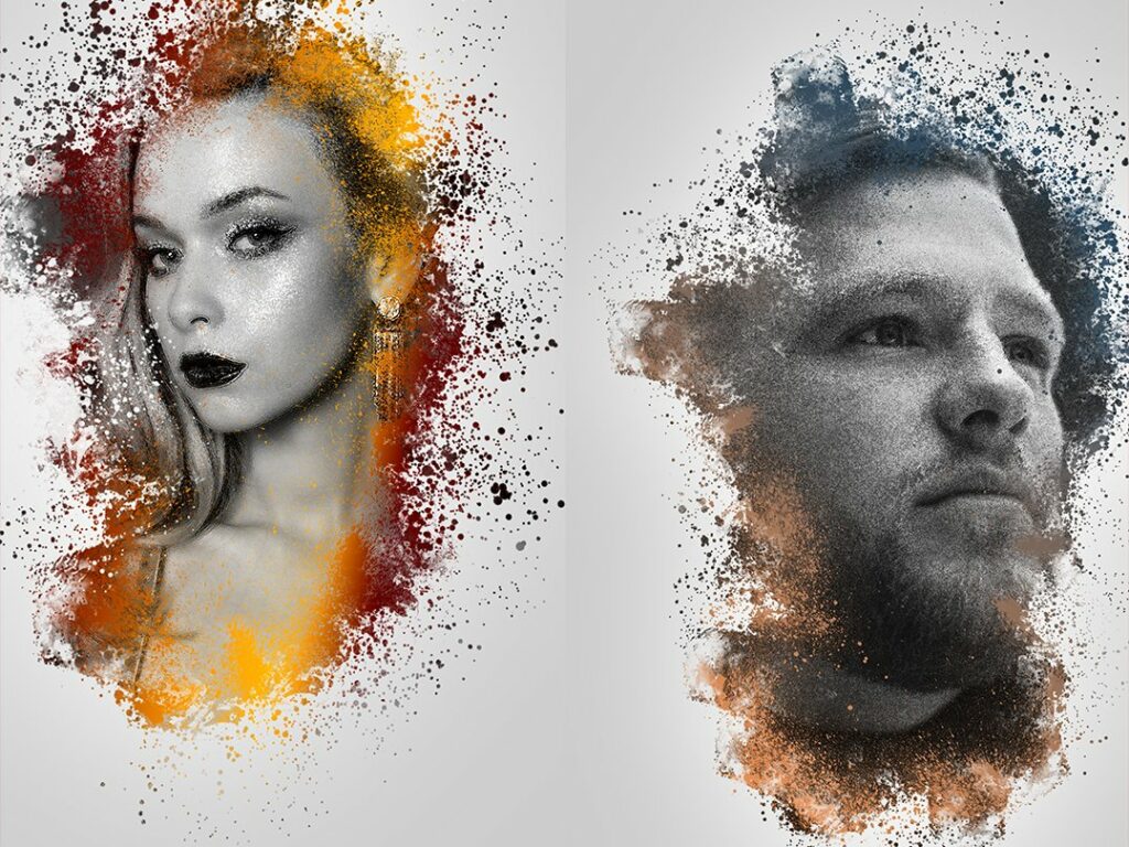 Colored Splash Photoshop Action – MasterBundles