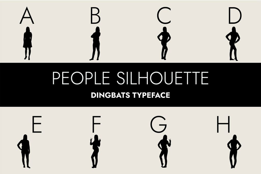 People Silhouettes Dingbats Font – MasterBundles