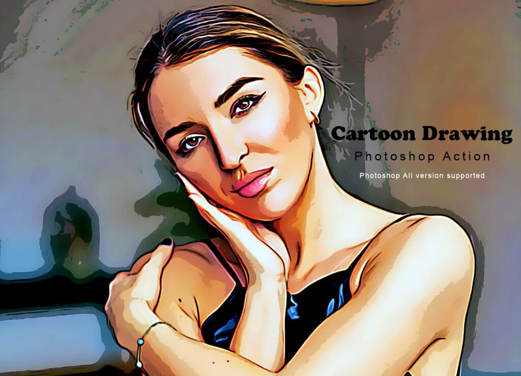 Cartoon Drawing Photoshop Action – MasterBundles