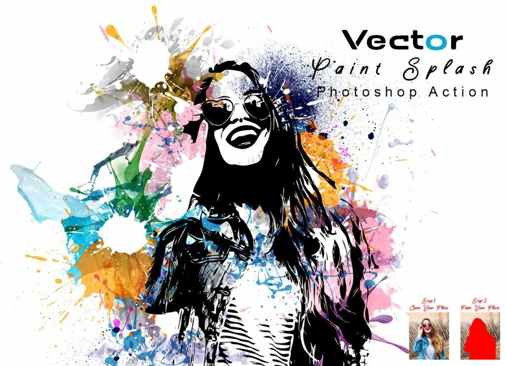 Vector Paint Splash Photoshop Action – MasterBundles