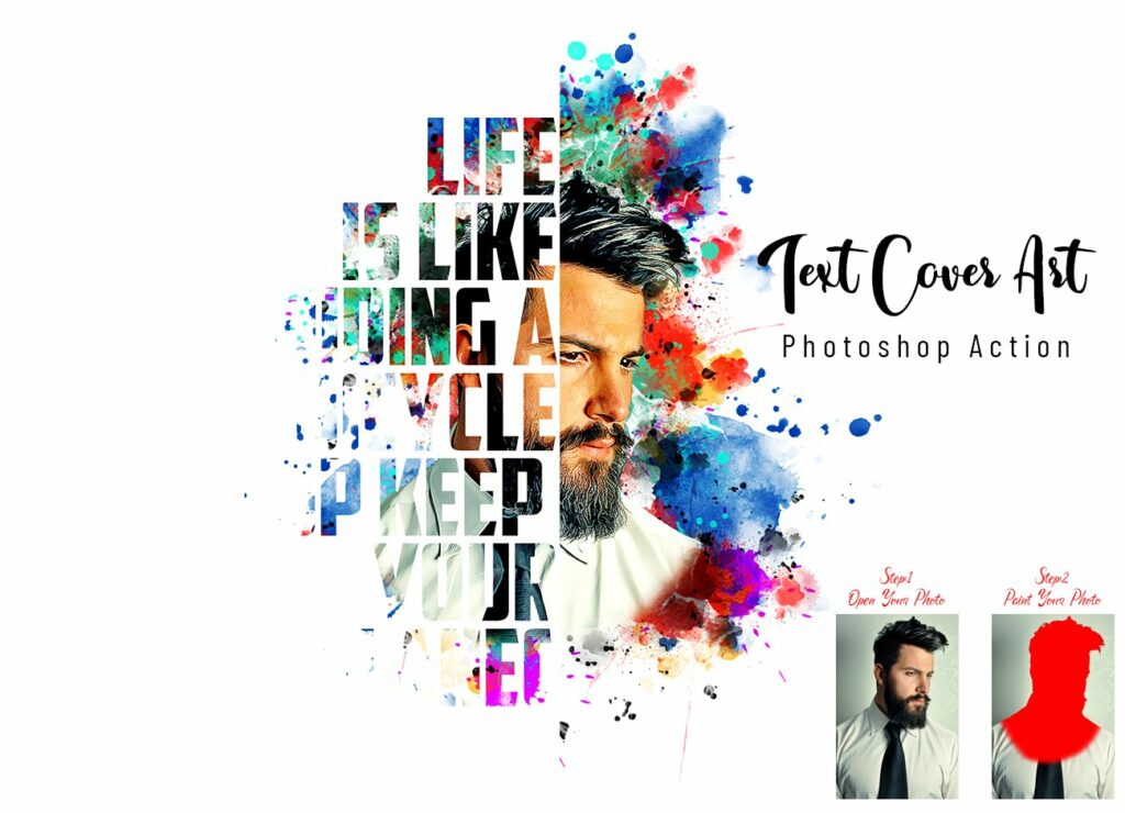 Text Cover Art Photoshop Action – MasterBundles
