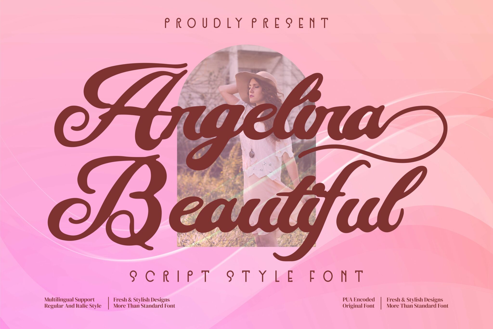 Angelina Beautiful Script style font – MasterBundles