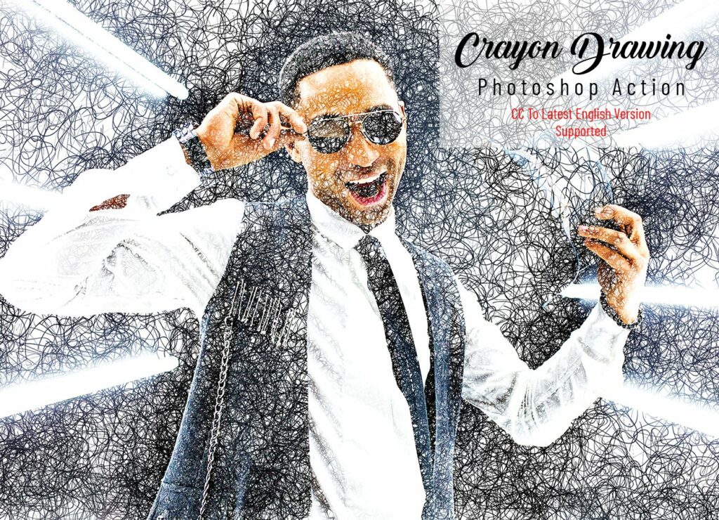Crayon Drawing Photoshop Action – MasterBundles