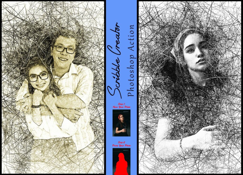 Scribble Creator Photoshop Action – MasterBundles