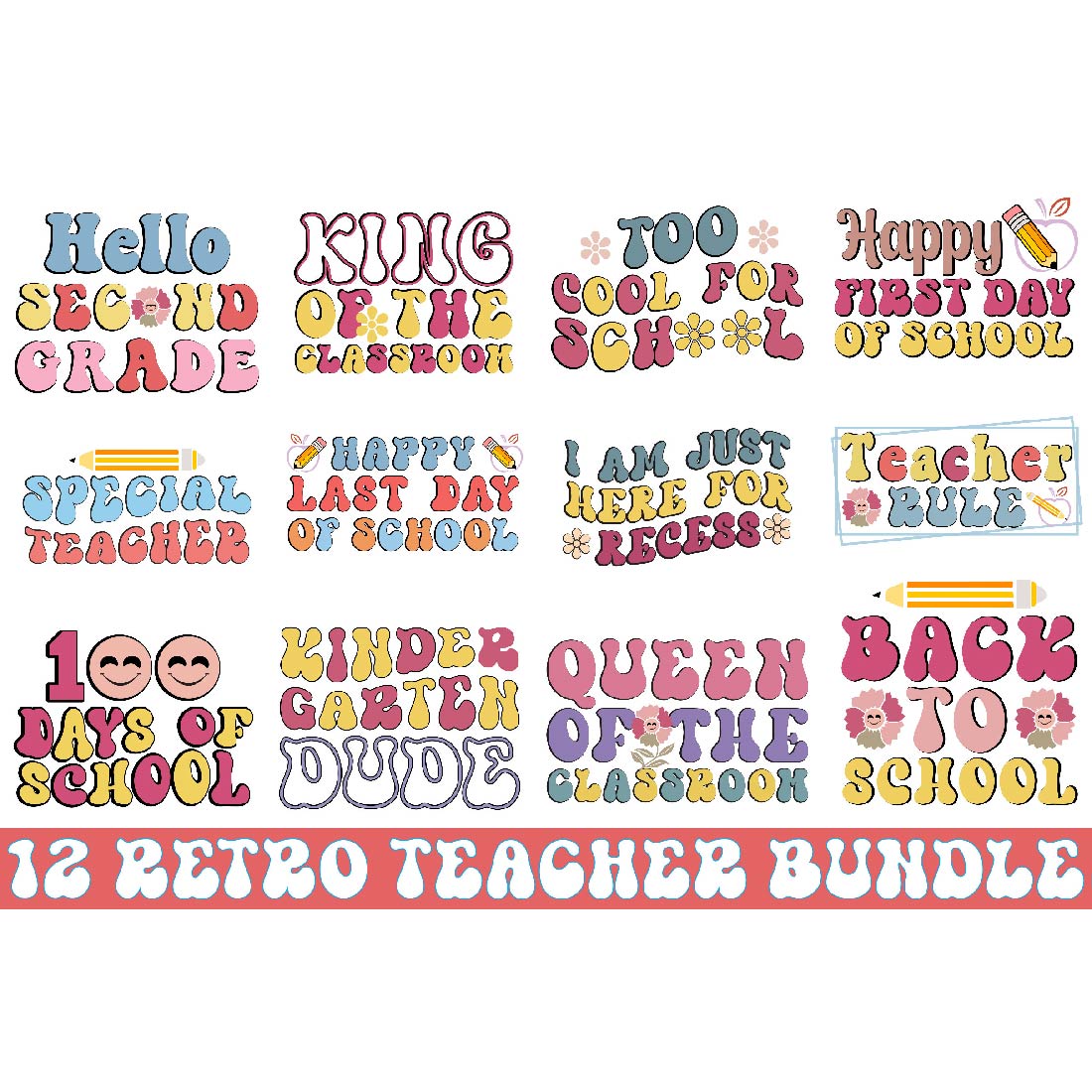 Retro Teacher Svg Bundle - MasterBundles