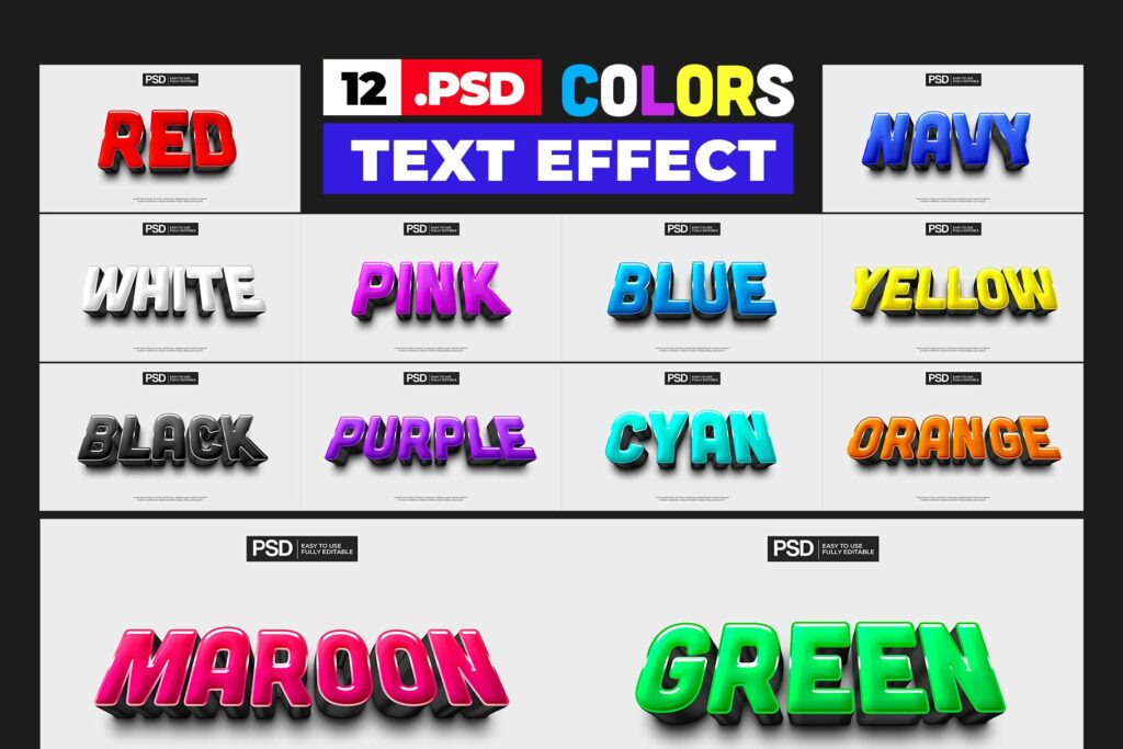 3D Colors Photoshop Text Effect – MasterBundles