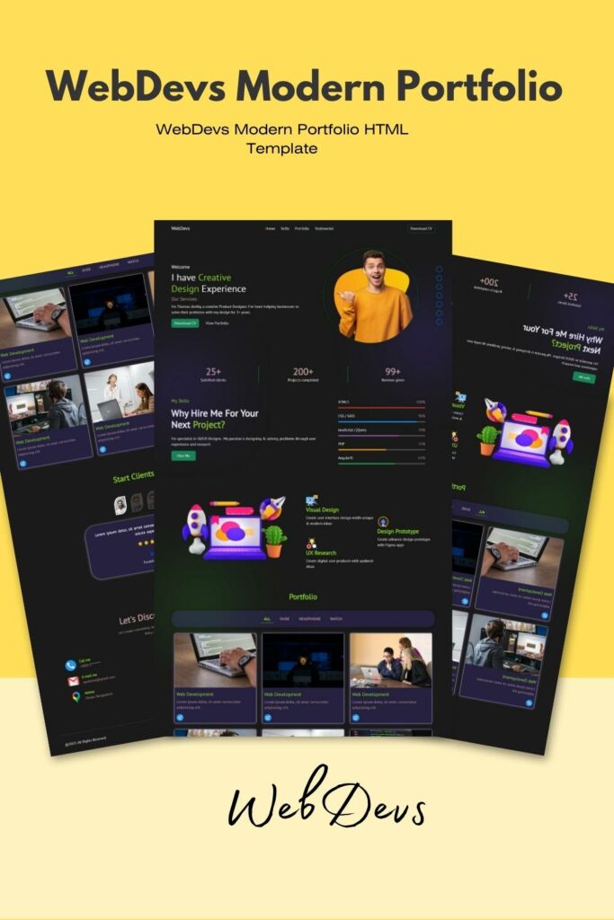 WebDevs Modern Portfolio Website Template - MasterBundles