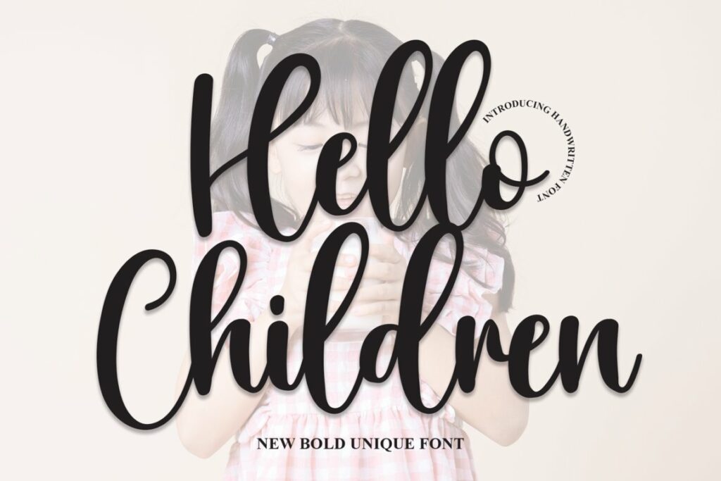 Hello Children | Script Font – MasterBundles