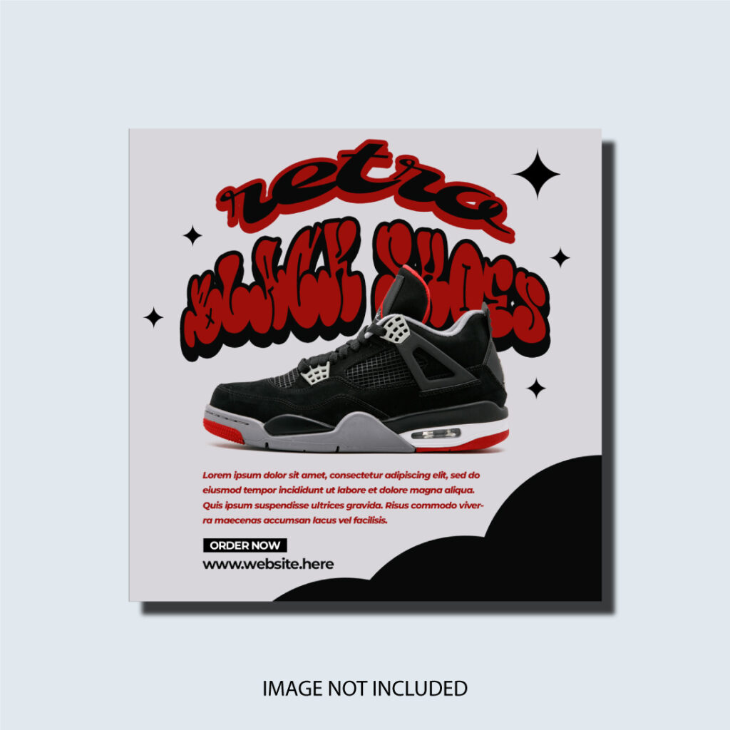 Retro ads social media Instagram post design in template - MasterBundles