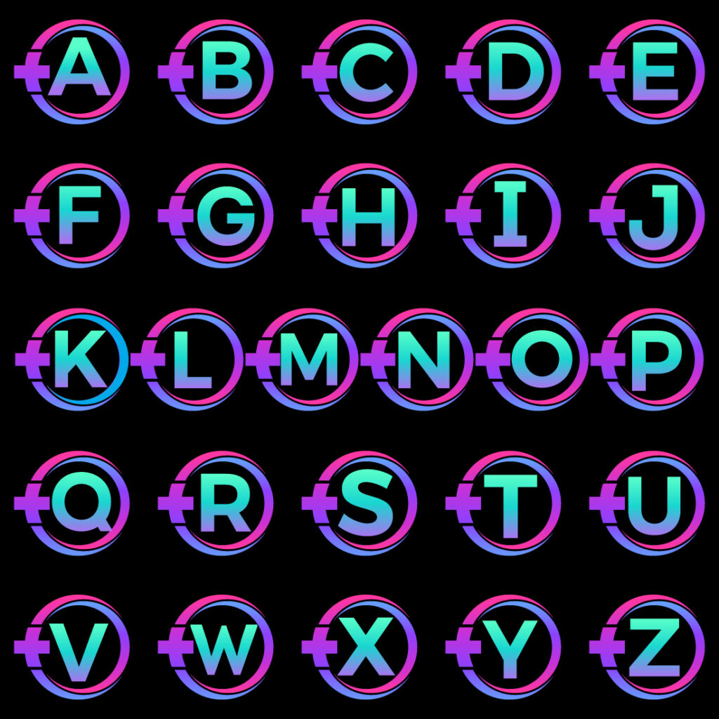 Initial A-Z monogram alphabet in a circle with cross plus. Medical logo ...