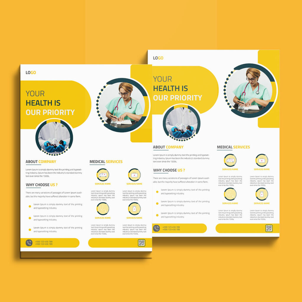Medical hospital flyer design - MasterBundles