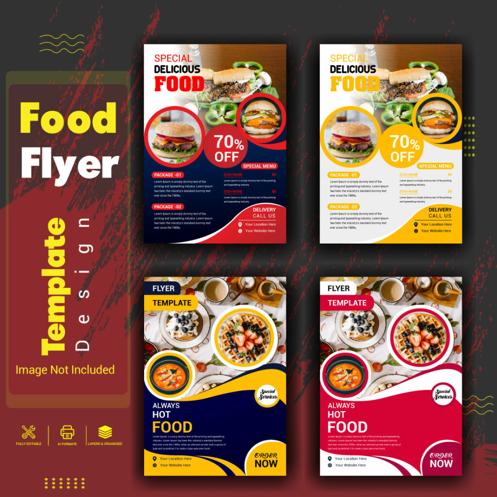 Restaurant food flyer template Design with Burger - MasterBundles