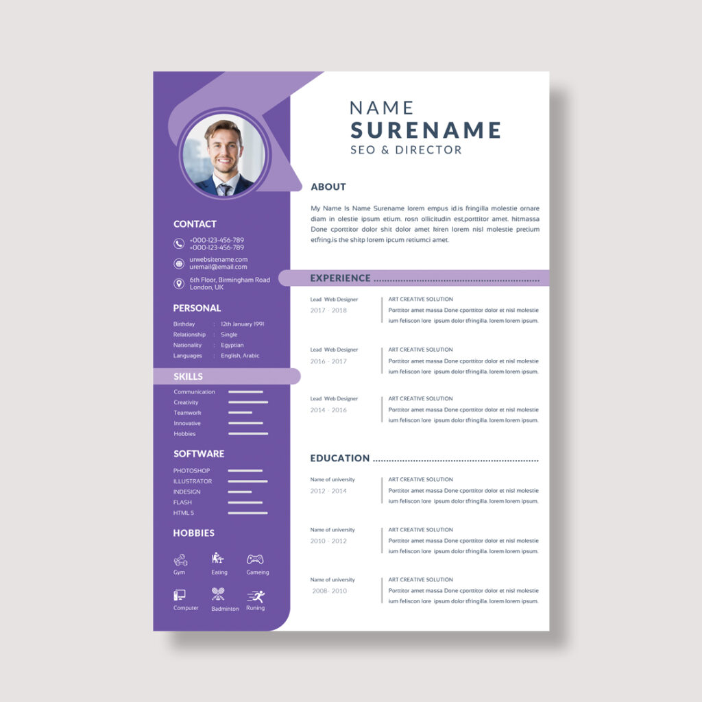 Professional Curriculum Vitae Design - MasterBundles