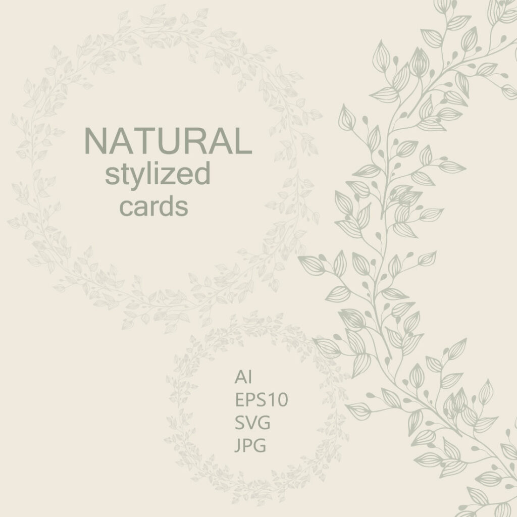NATURAL stylized cards - MasterBundles