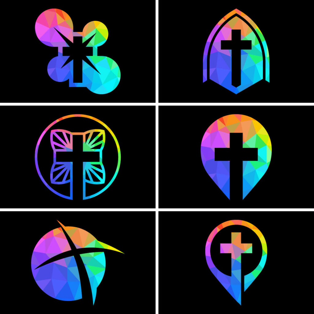 Church logo. Christian sign symbols. The Cross of Jesus - MasterBundles