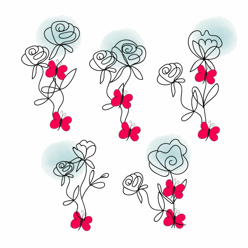 Watercolor rose bundle - MasterBundles