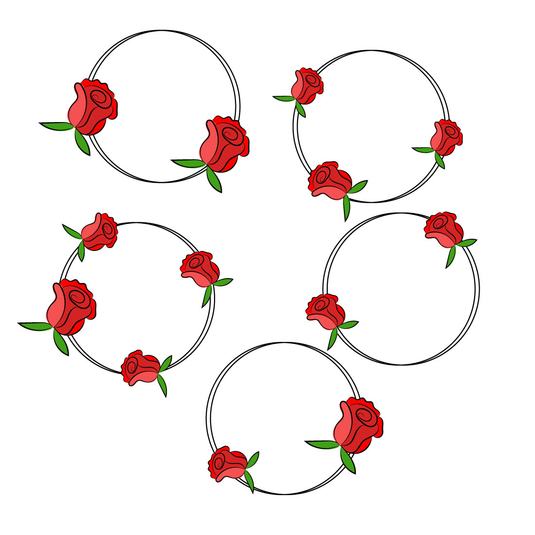 Red Rose Illustration Set - MasterBundles