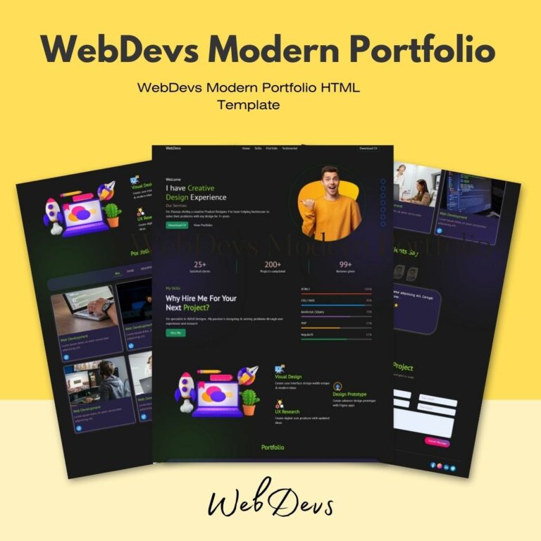 WebDevs Modern Portfolio Website Template - MasterBundles
