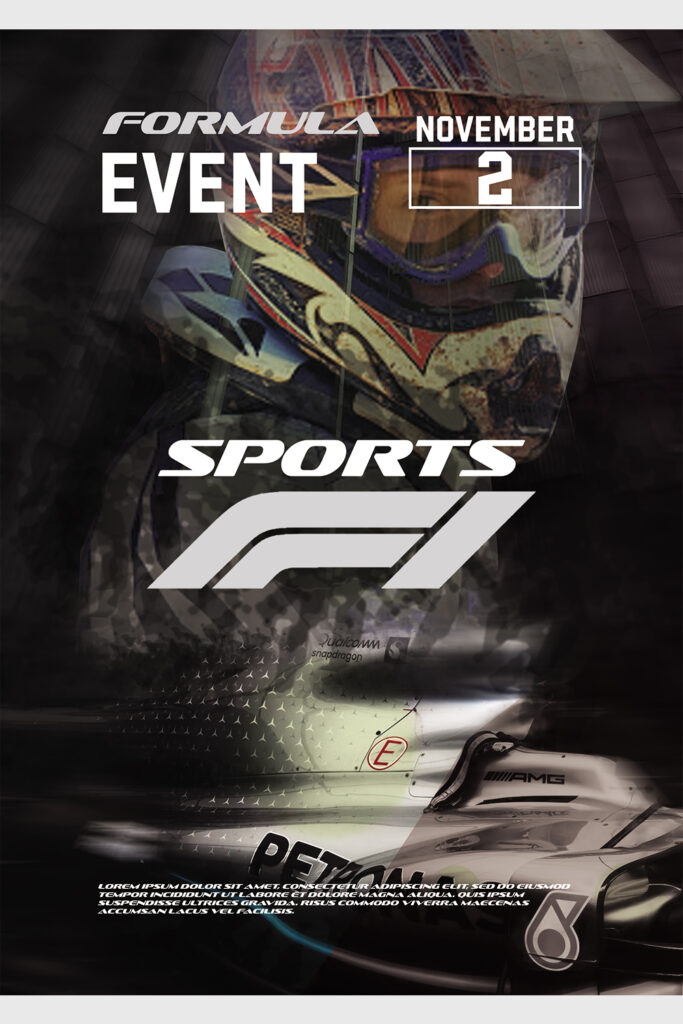 Formula 1 Event Poster/Flyer design in just 6$ ( Background color is ...