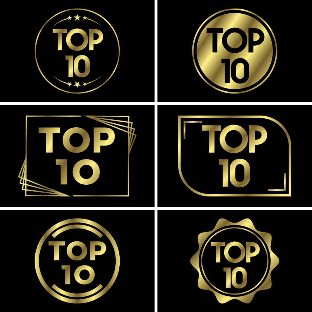 Top ten ranking and best of the best rank. Top 10 golden signs for ...