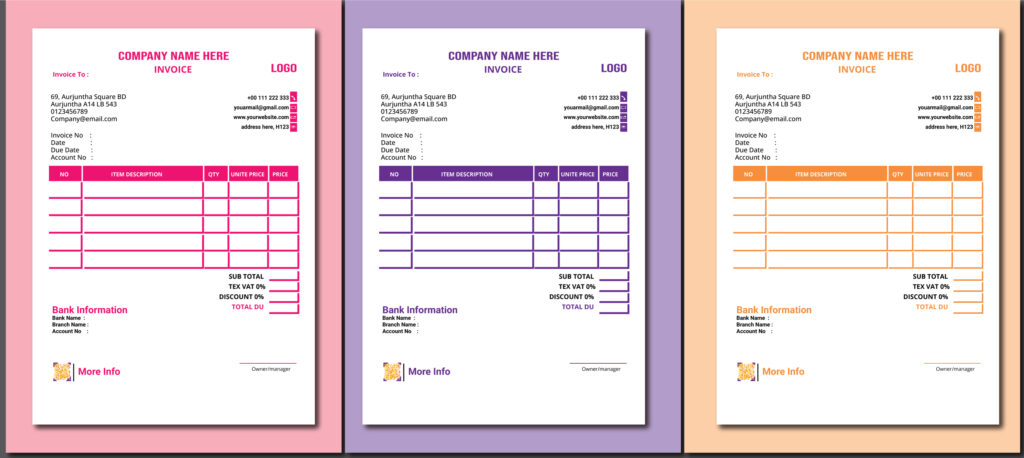 Invoice Design Template - MasterBundles