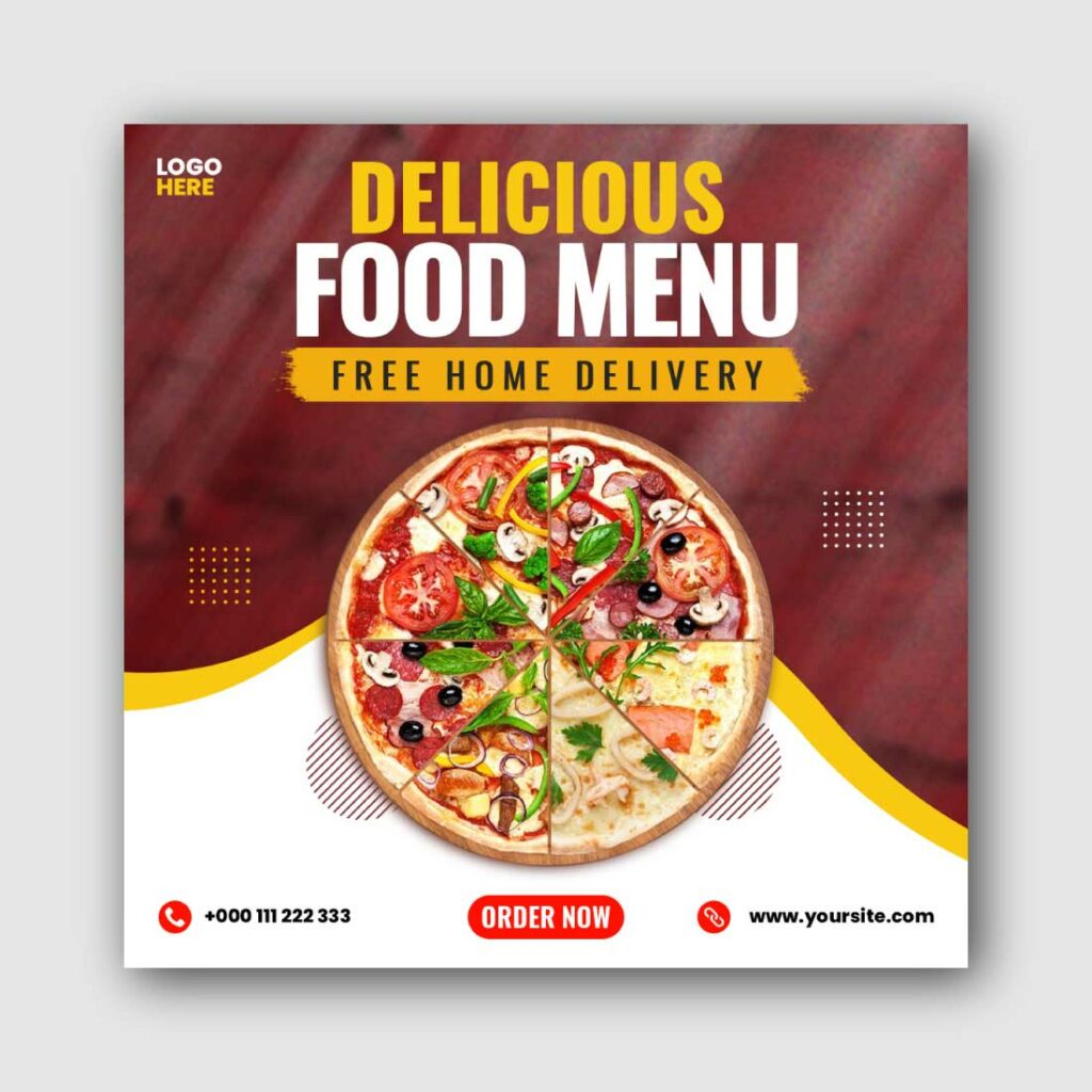 Food Menu Social Media Instagram Post Template - MasterBundles