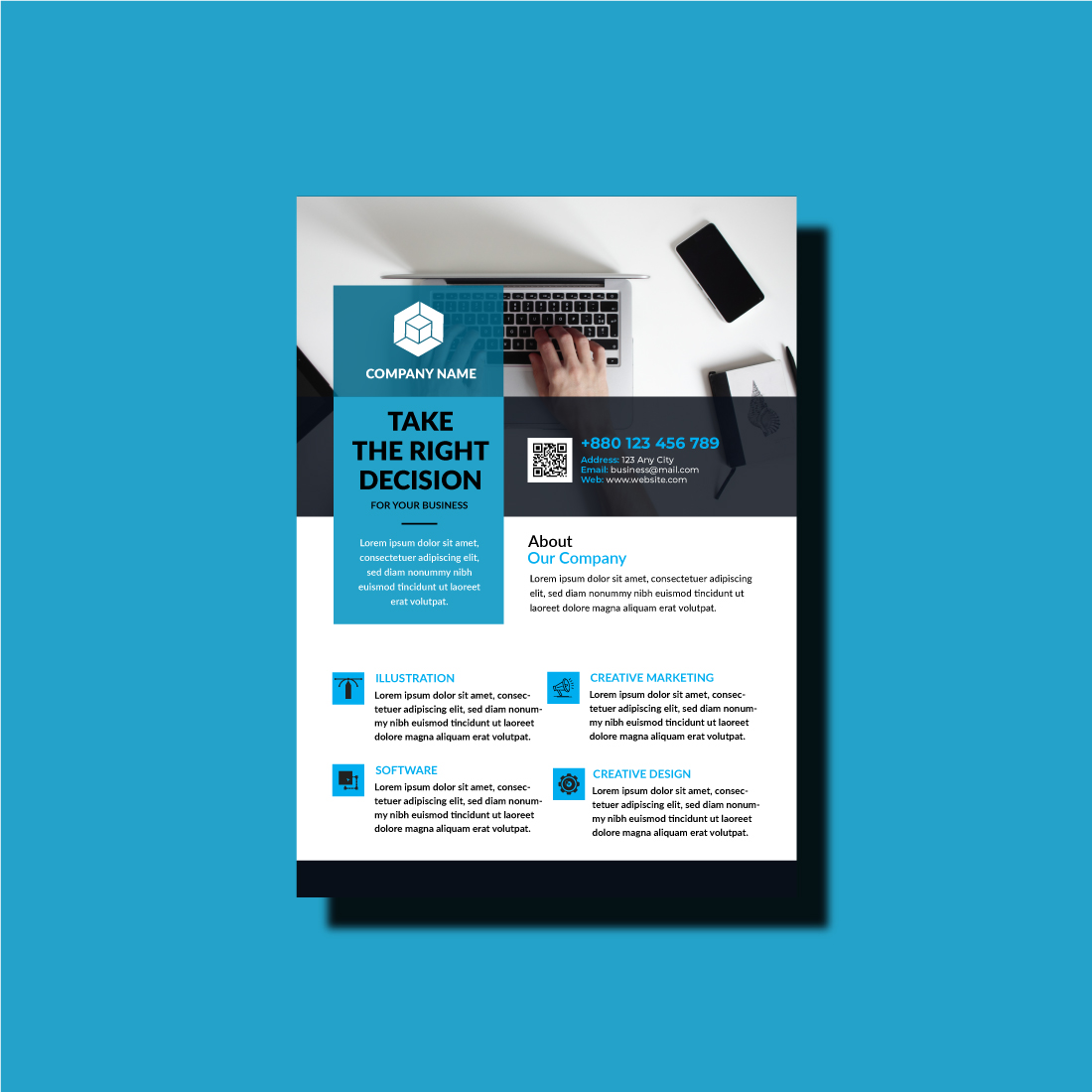 Unique flyer design template - MasterBundles