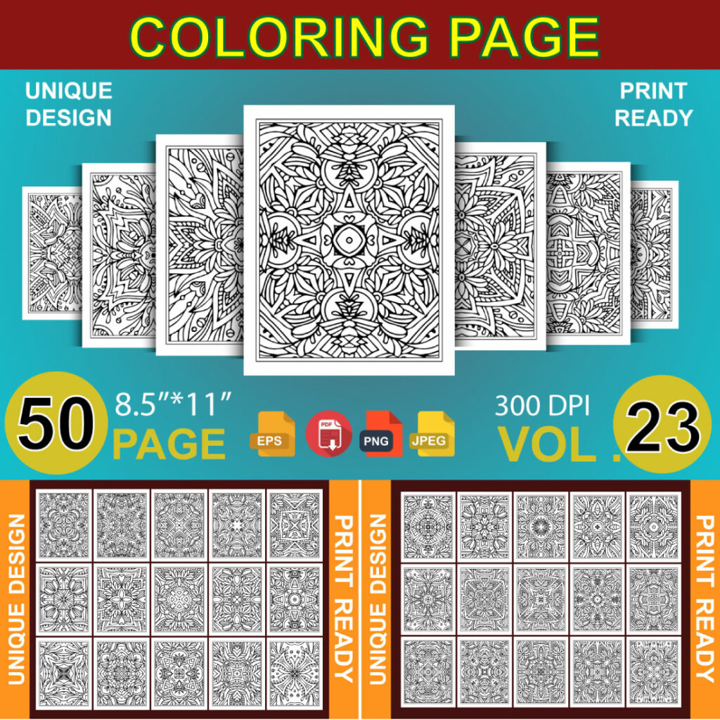 50 Adult Coloring Book Page KDP Design - MasterBundles