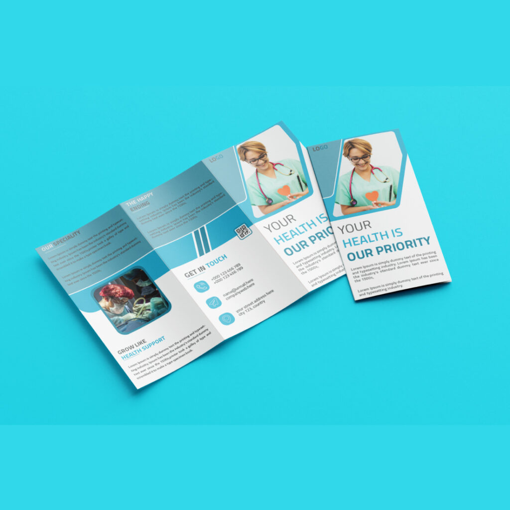 Medical Hospital Tri-fold Brochure Template - MasterBundles