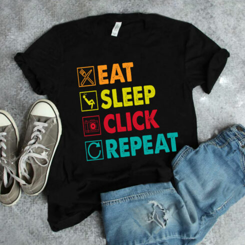 Eat Sleep Repeat T-shirt Bundle 20 Designs - MasterBundles