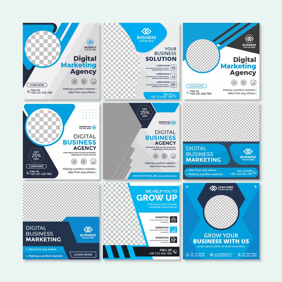 Social media Square post set - MasterBundles