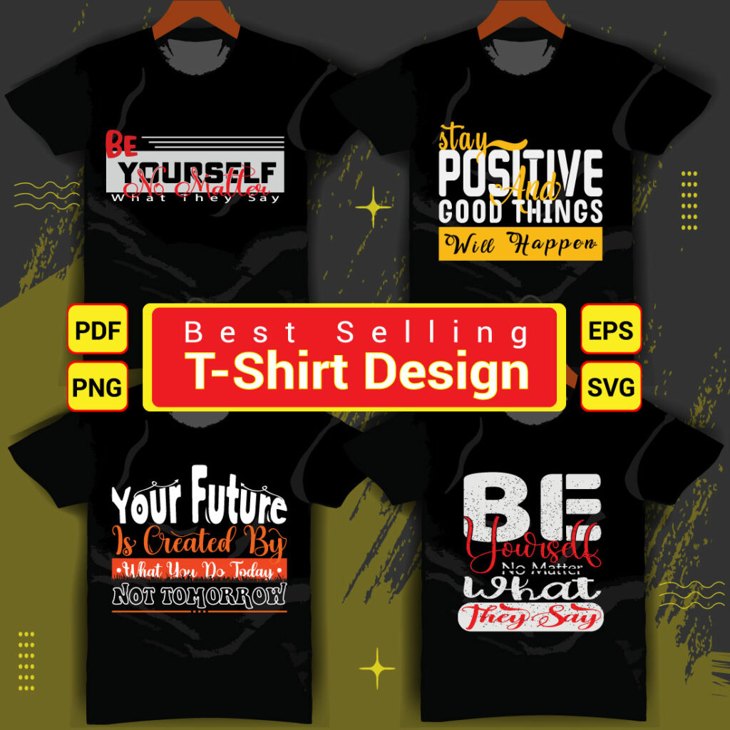T-Shirt Design Bundle Motivational Typography - MasterBundles