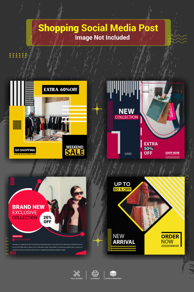 Shopping Social Media Post and Banner Collection - MasterBundles