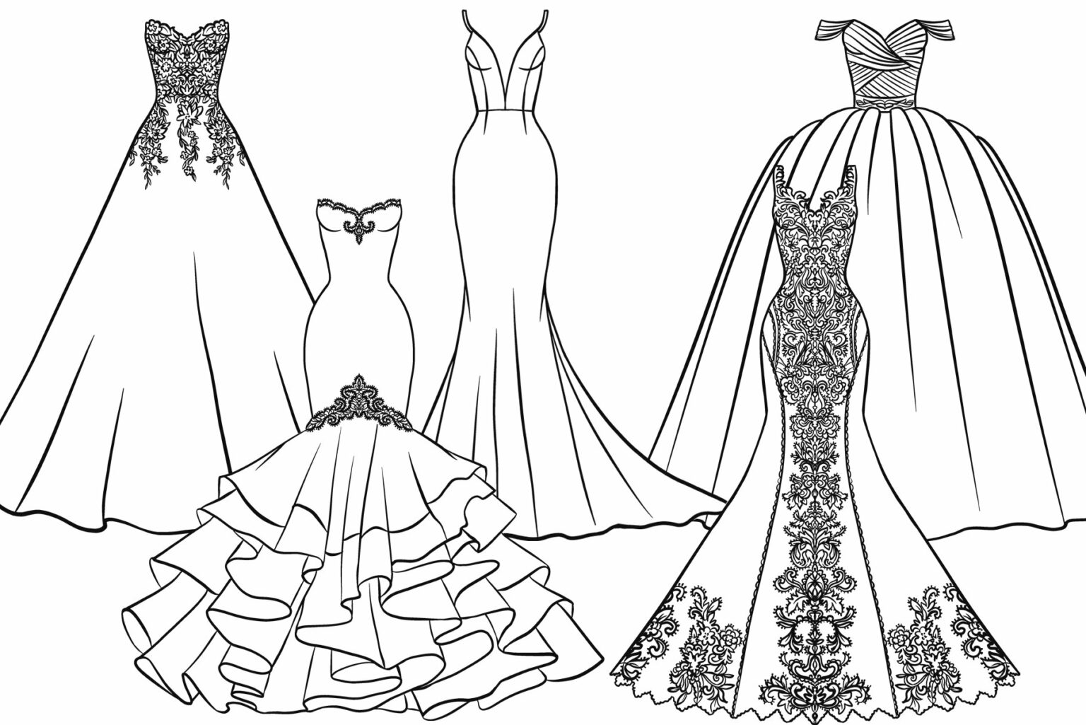 20 Wedding Dresses Procreate Stamps – MasterBundles